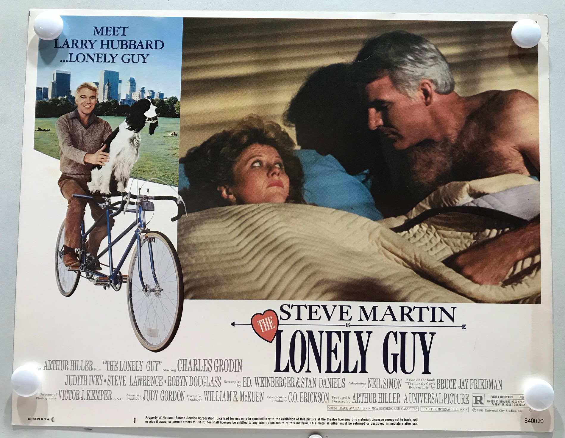 ORIGINAL LOBBY CARDS - THE LONELY GUY - 1984 - set of 8 - Steve Martin ...