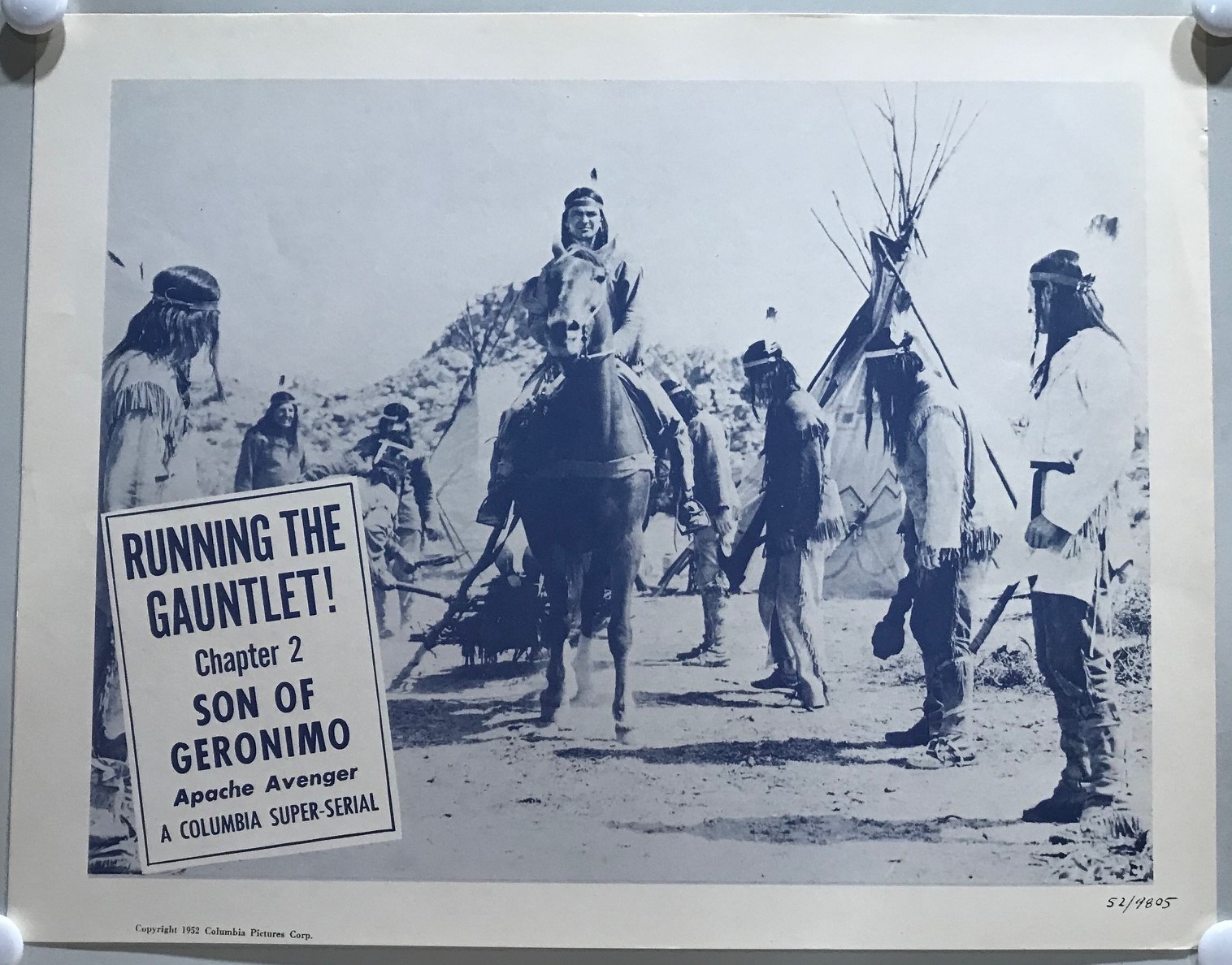 ORIGINAL SERIAL LOBBY CARD - SON OF GERONIMO (c) - 1952 – scene card ...