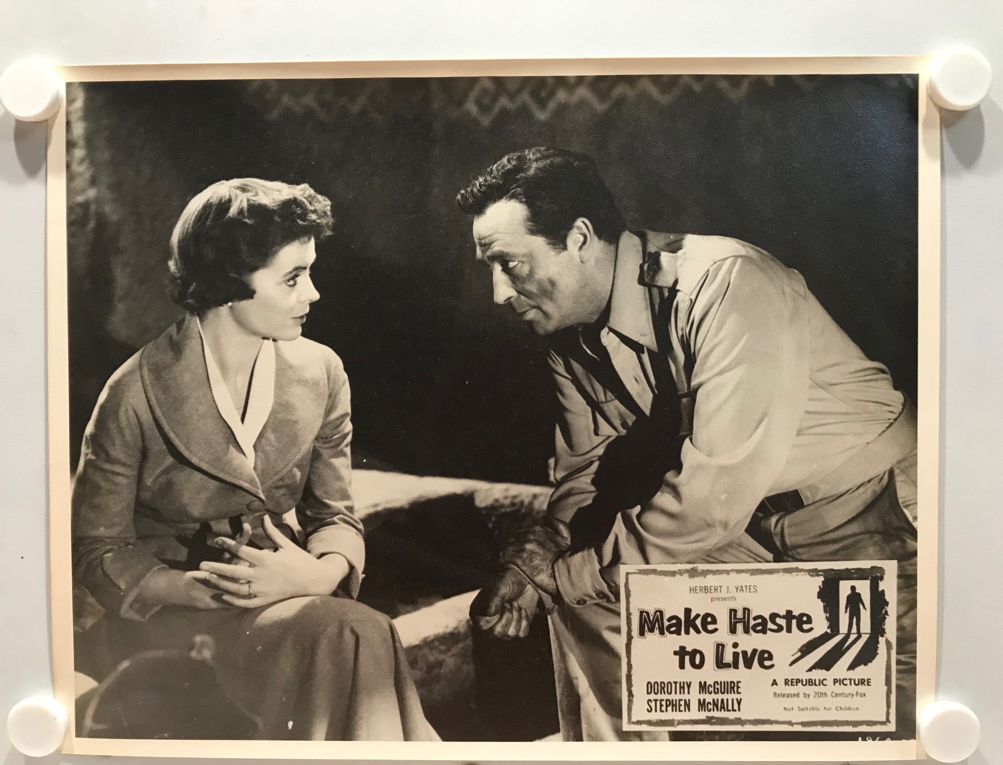 ORIGINAL LOBBY CARDS - MAKE HASTE TO LIVE - 1954 - set of 8 - Dorothy ...