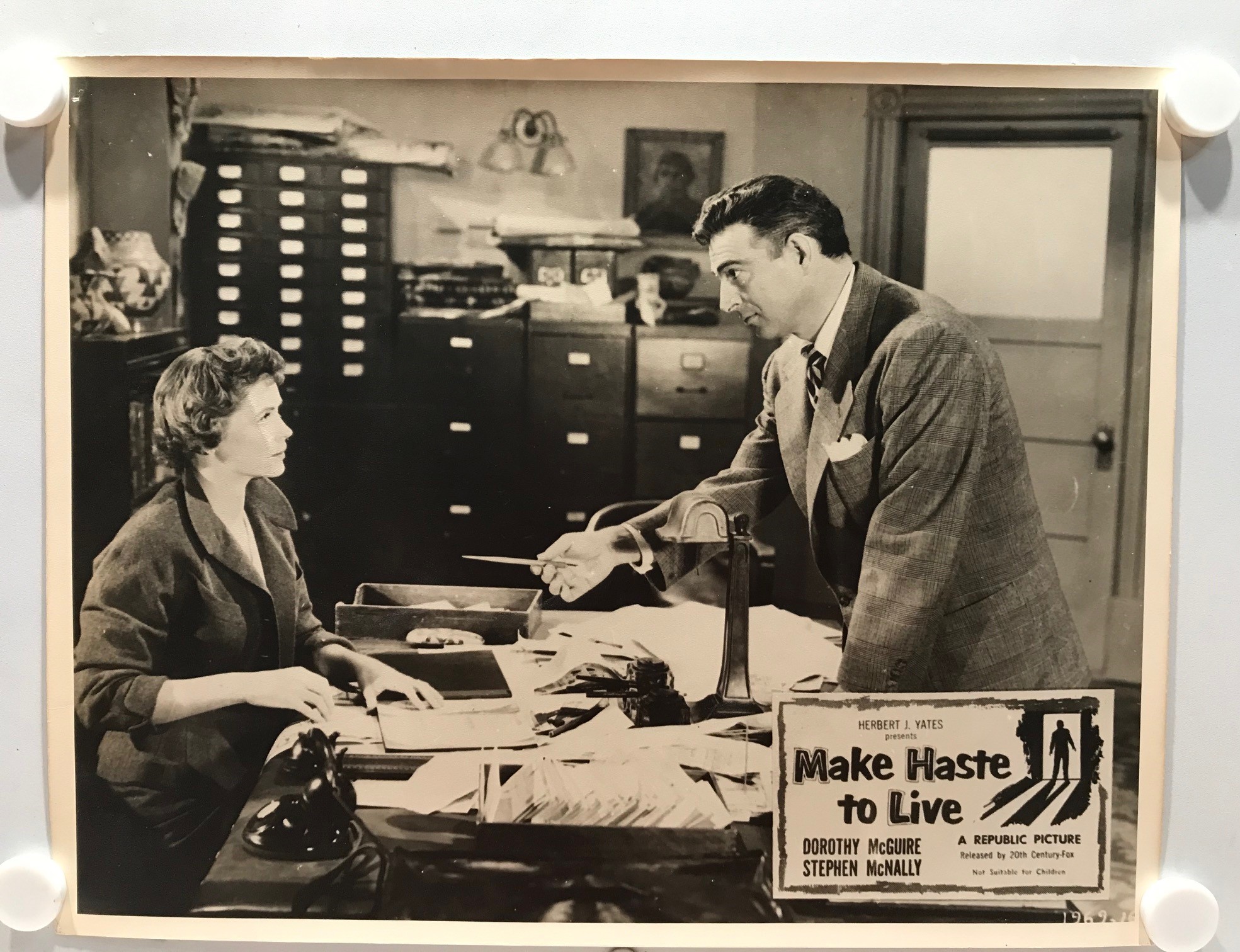 ORIGINAL LOBBY CARDS - MAKE HASTE TO LIVE - 1954 - set of 8 - Dorothy ...