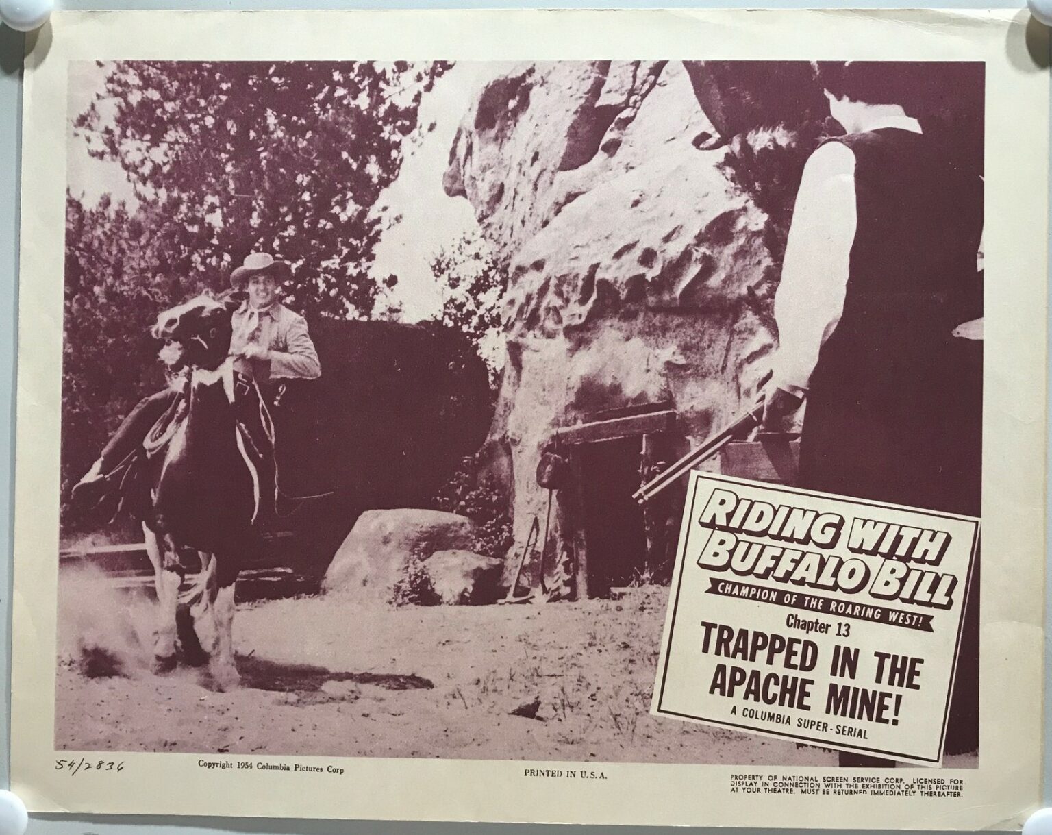 ORIGINAL SERIAL LOBBY CARD - RIDING WITH BUFFALO BILL (b) - 1954 ...