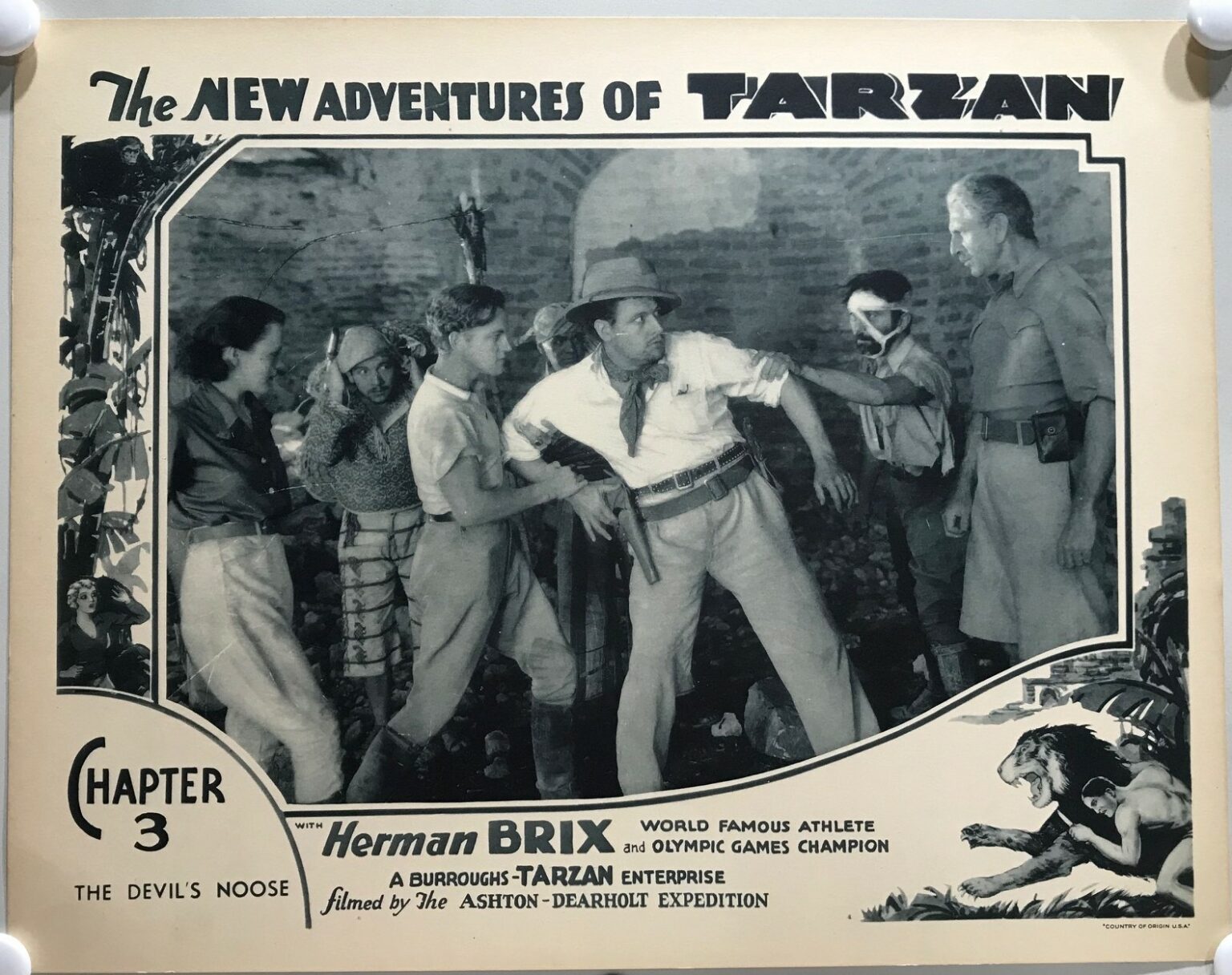 ORIGINAL SERIAL LOBBY CARD - THE NEW ADVENTURES OF TARZAN - 1935 ...