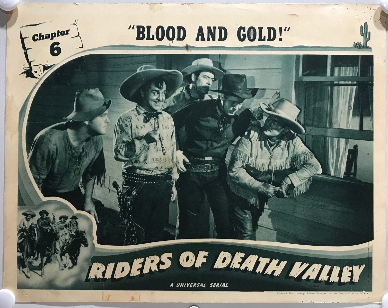 ORIGINAL SERIAL LOBBY CARD - RIDERS OF DEATH VALLEY (a) - 1941 - scene ...