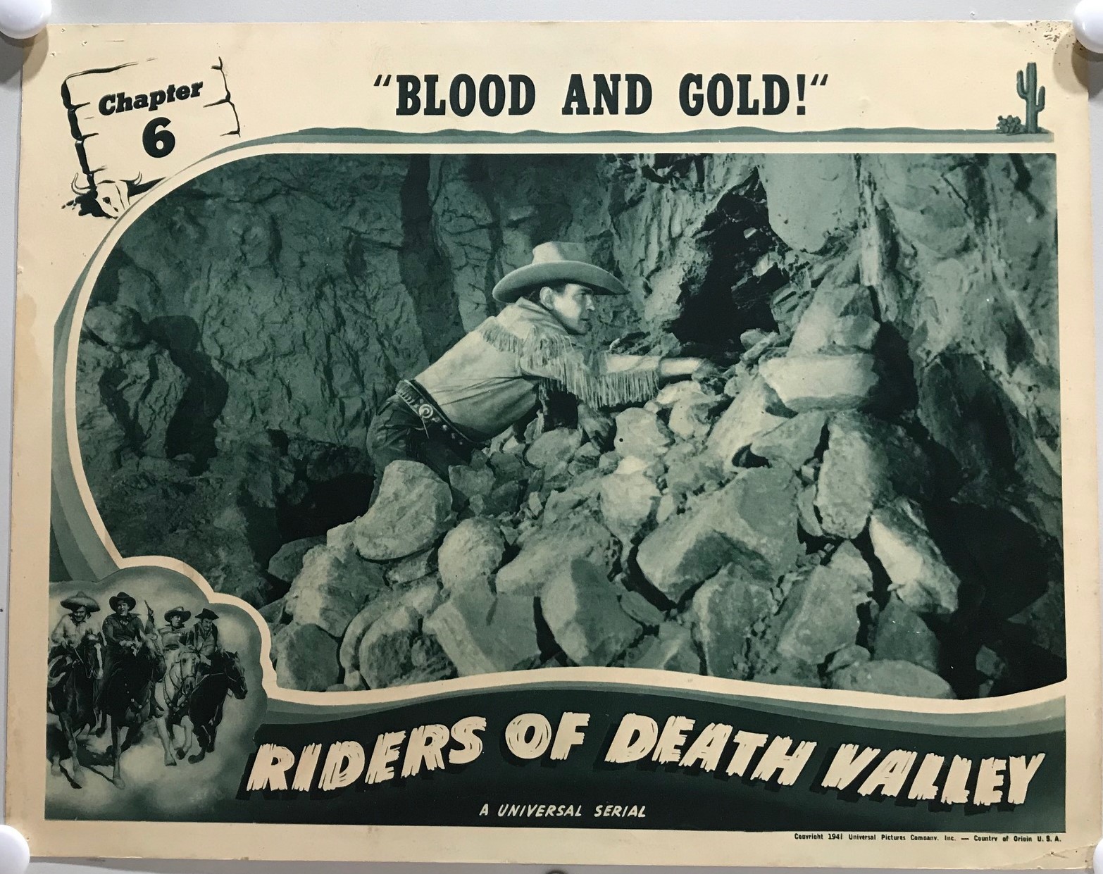 ORIGINAL SERIAL LOBBY CARD - RIDERS OF DEATH VALLEY (b) - 1941 – scene ...