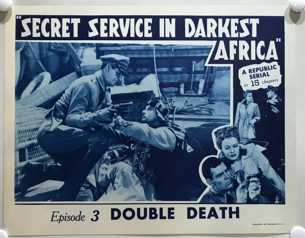ORIGINAL SERIAL LOBBY CARD - SECRET SERVICE IN DARKEST AFRICA (c) - 1943 - Ch 3 "Double Death ...