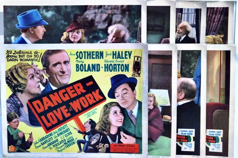 ORIGINAL LOBBY CARDS - DANGER - LOVER AT WORK - 1937 - set of 8 - Ann ...