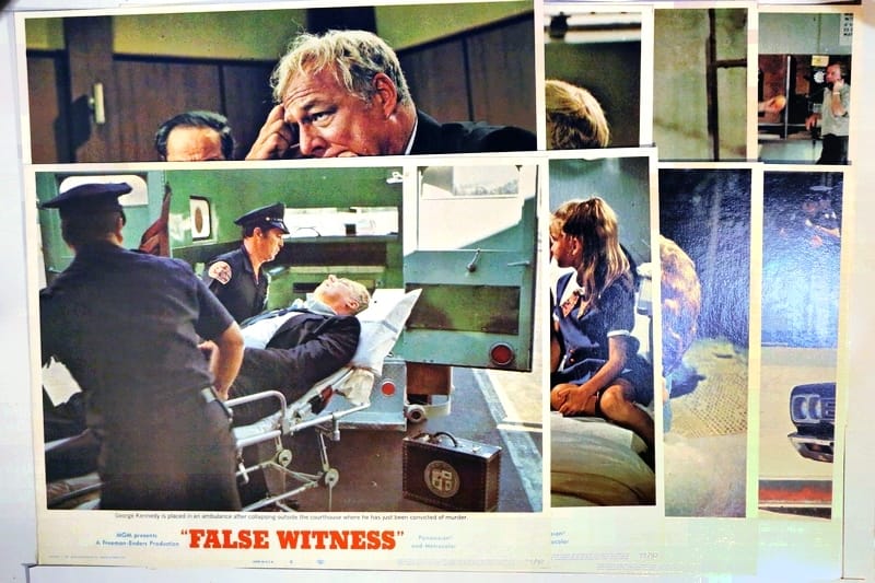 ORIGINAL LOBBY CARDS - FALSE WITNESS - 1970 - set of 8 - George Kennedy ...