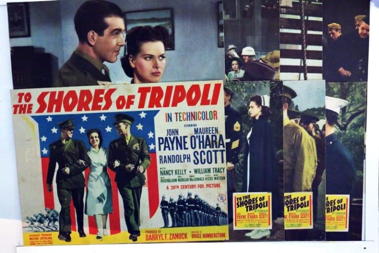 ORIGINAL LOBBY CARDS - TO THE SHORES OF TRIPOLI - 1942 - set of 8 - John Payne, Maureen O'Hara ...