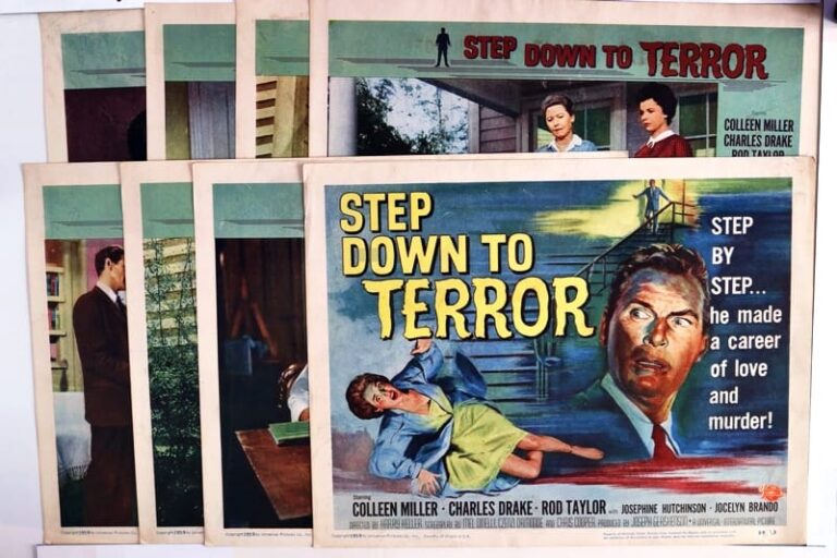 ORIGINAL LOBBY CARDS - STEP DOWN TO TERROR - 1959 - set of 8 - Colleen ...