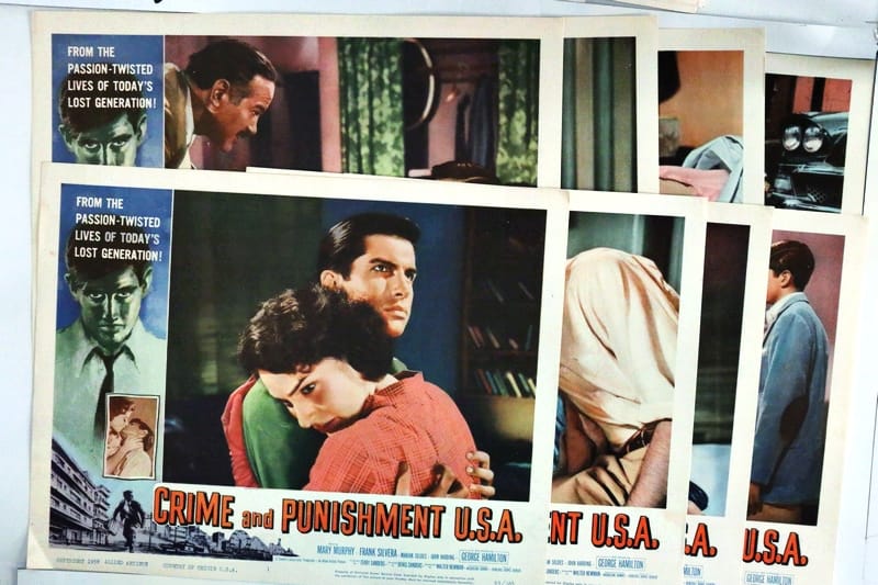 ORIGINAL LOBBY CARDS - CRIME AND PUNISHMENT U.S.A. - 1959 - set of 8 ...
