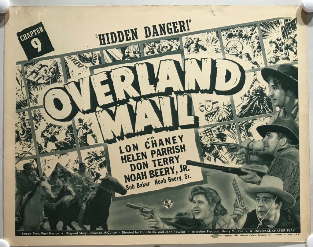 ORIGINAL SERIAL LOBBY CARD - OVERLAND MAIL - 1942 – title card – Ch 9 ...