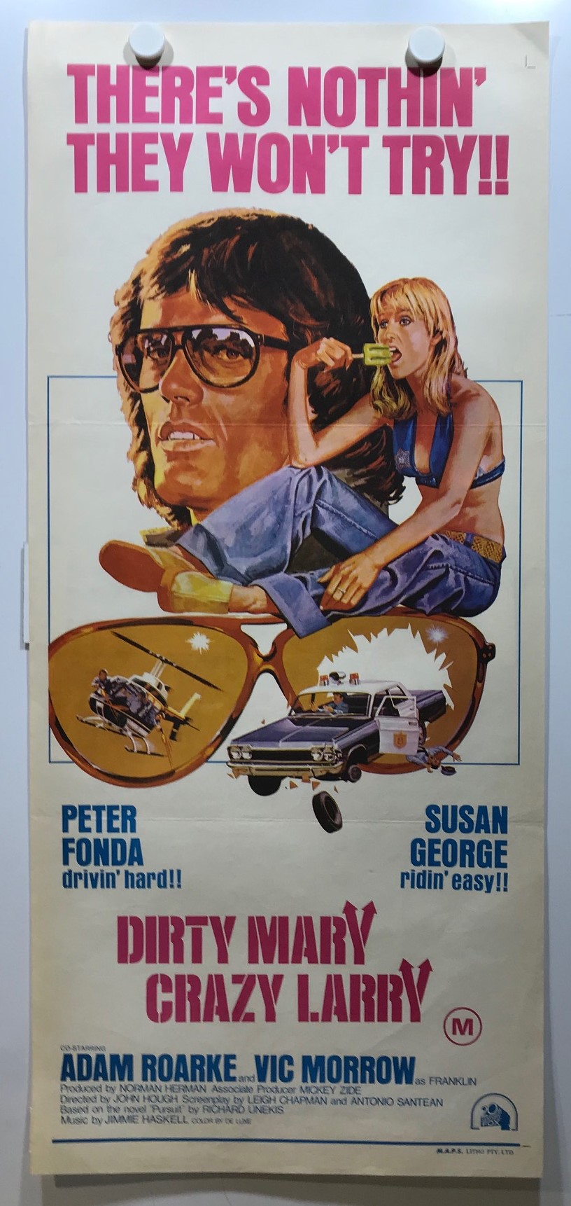 ORIGINAL DAYBILL MOVIE POSTER - DIRTY MARY CRAZY LARRY - 1974 - X Marks ...