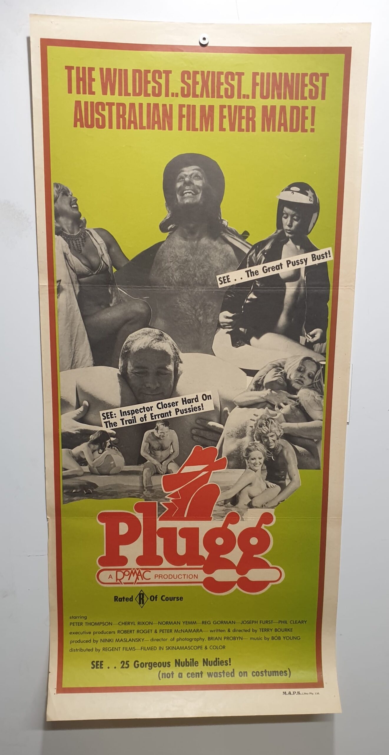 ORIGINAL DAYBILL MOVIE POSTER - PLUGG - AUSTRALIAN - ADULT - X Marks The Shop