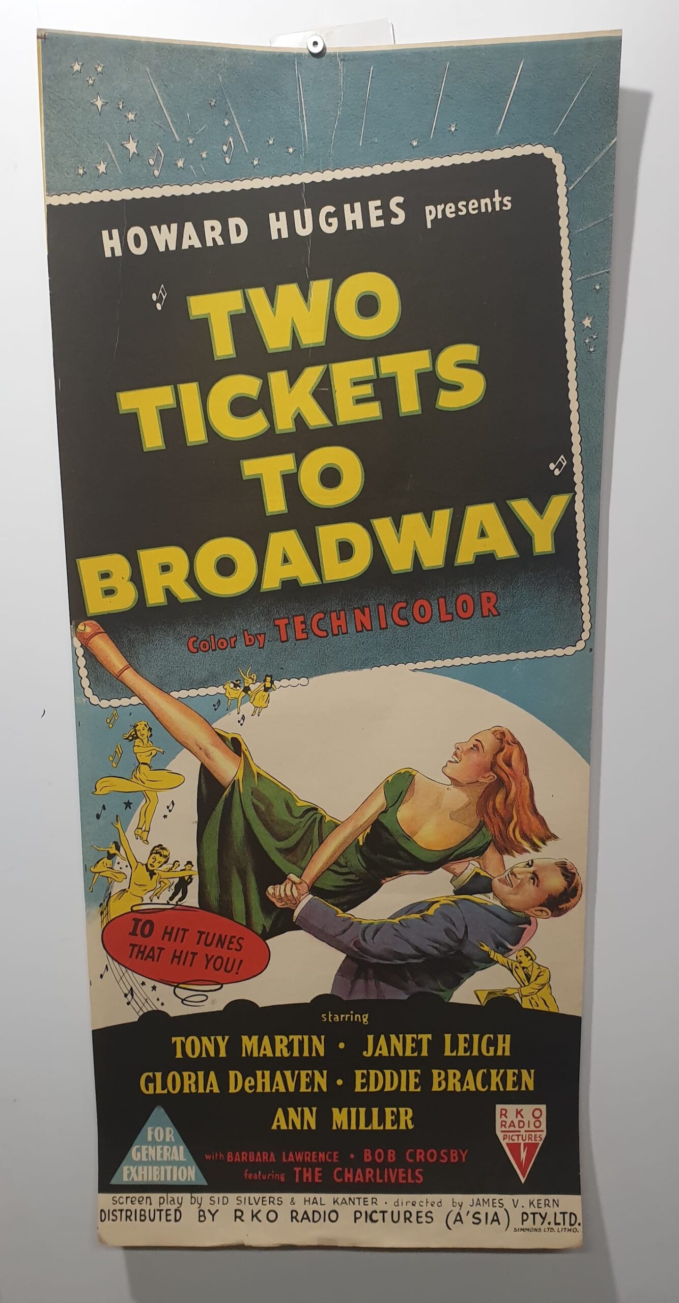 ORIGINAL DAY BILL MOVIE POSTER - TWO TICKETS TO BROADWAY - 1951 - X ...