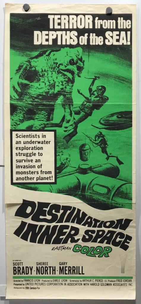 ORIGINAL DAYBILL MOVIE POSTER - DESTINATION INNER SPACE - Scott Brady ...
