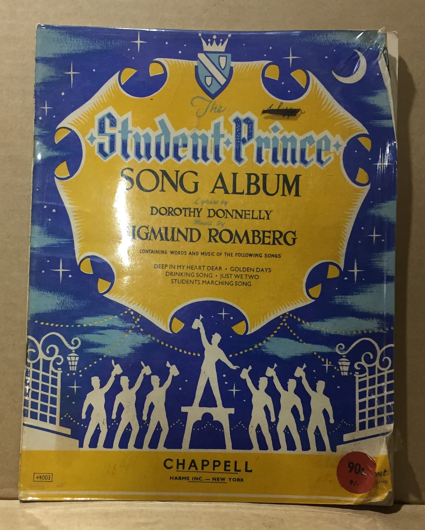 MUSIC SHEET BOOK - THE STUDENT PRINCE SONG ALBUM - DOROTHY DONNELLY ...