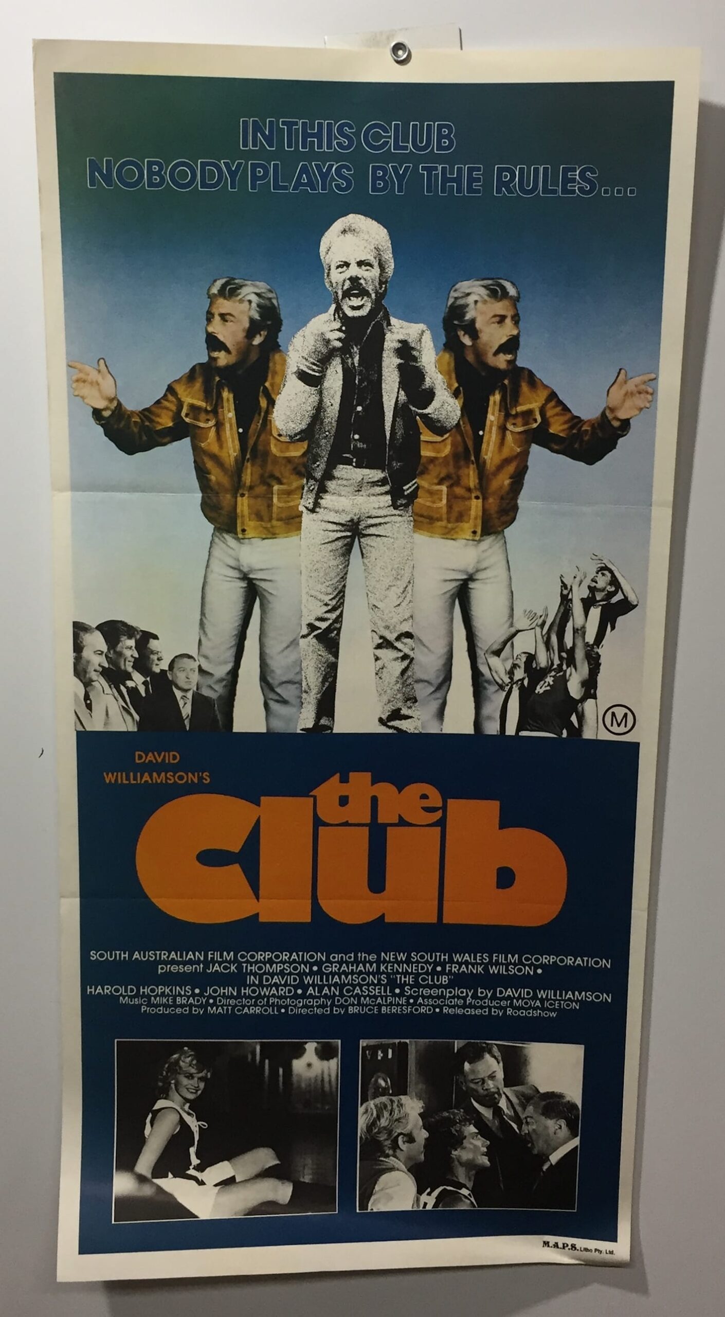 ORIGINAL DAY BILL MOVIE POSTER - THE CLUB - AUSTRALIAN - Jack Thompson, Graeme Kennedy, Frank ...