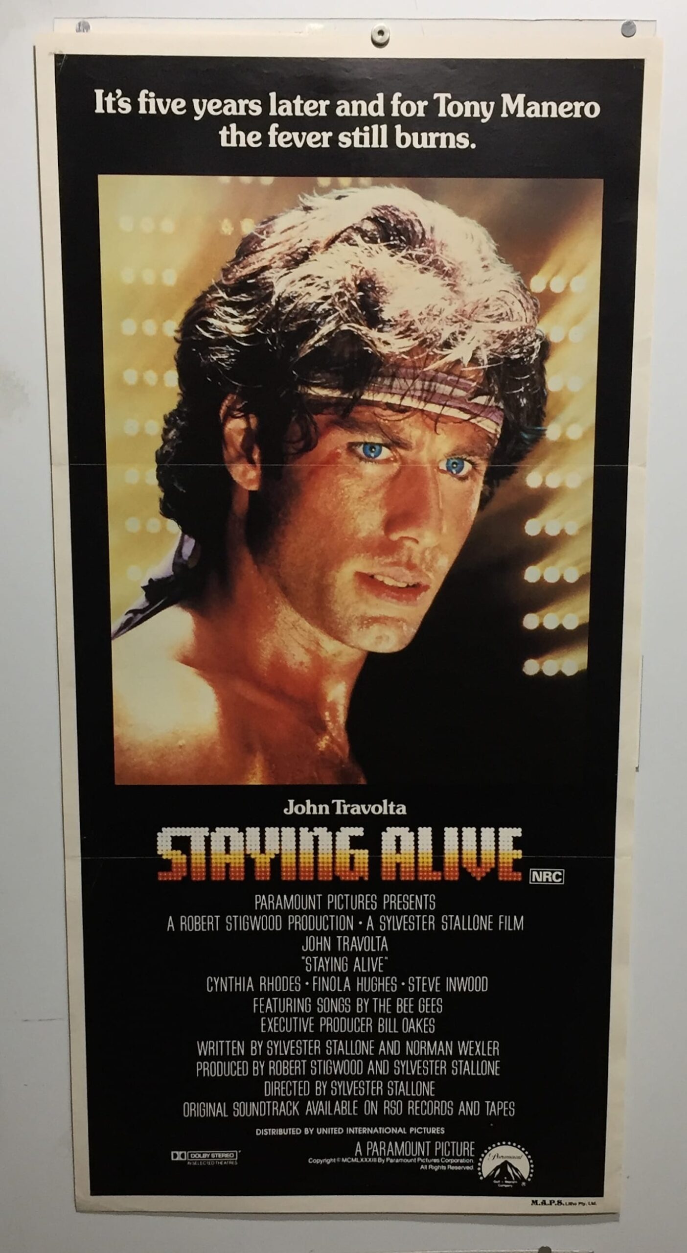 ORIGINAL DAYBILL MOVIE POSTER - STAYING ALIVE - John Travolta, Cynthia ...