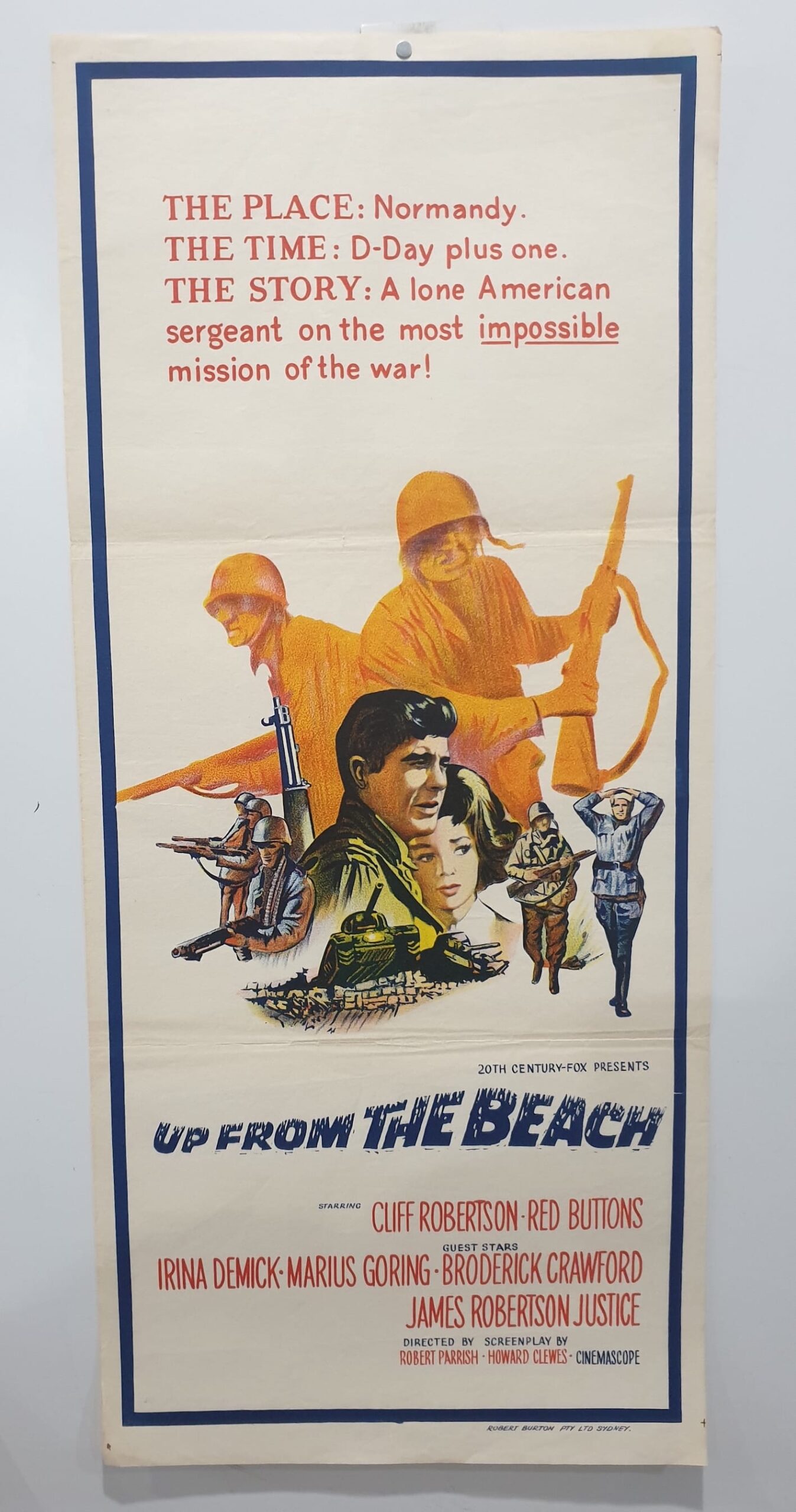 ORIGINAL DAYBILL MOVIE POSTER - UP FROM THE BEACH - 1965 - X Marks The Shop