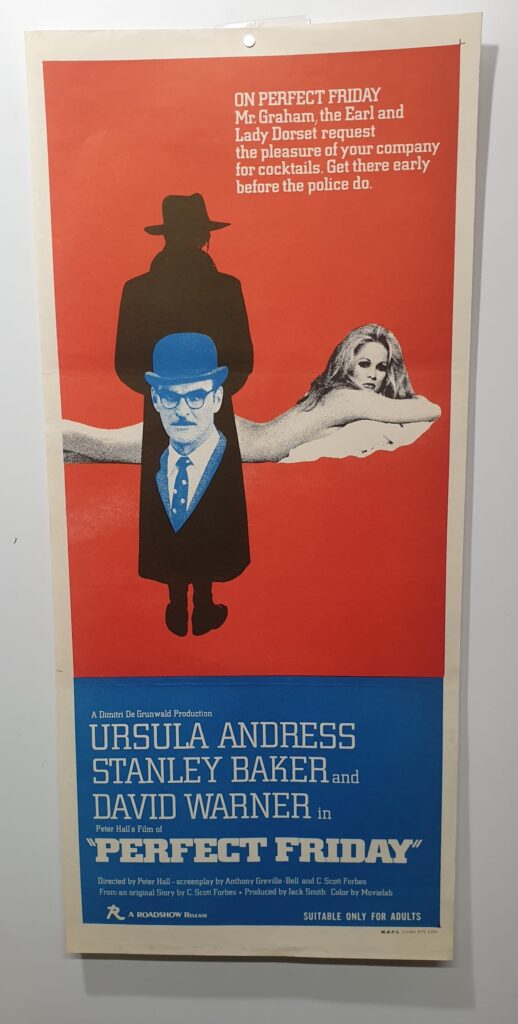 ORIGINAL DAY BILL MOVIE POSTER - PERFECT FRIDAY - 1970 - X Marks The Shop