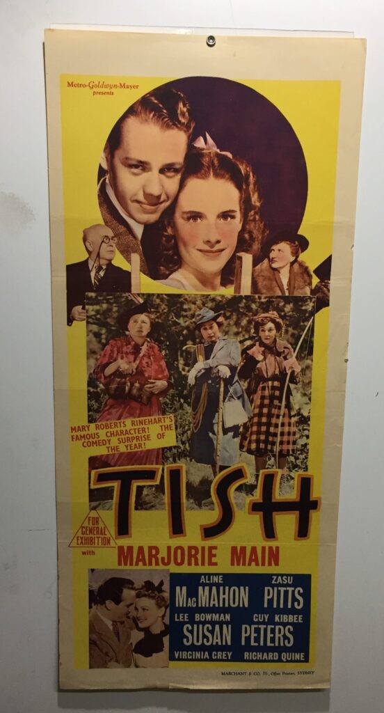 ORIGINAL DAY BILL MOVIE POSTER - TISH - 1942 - X Marks The Shop