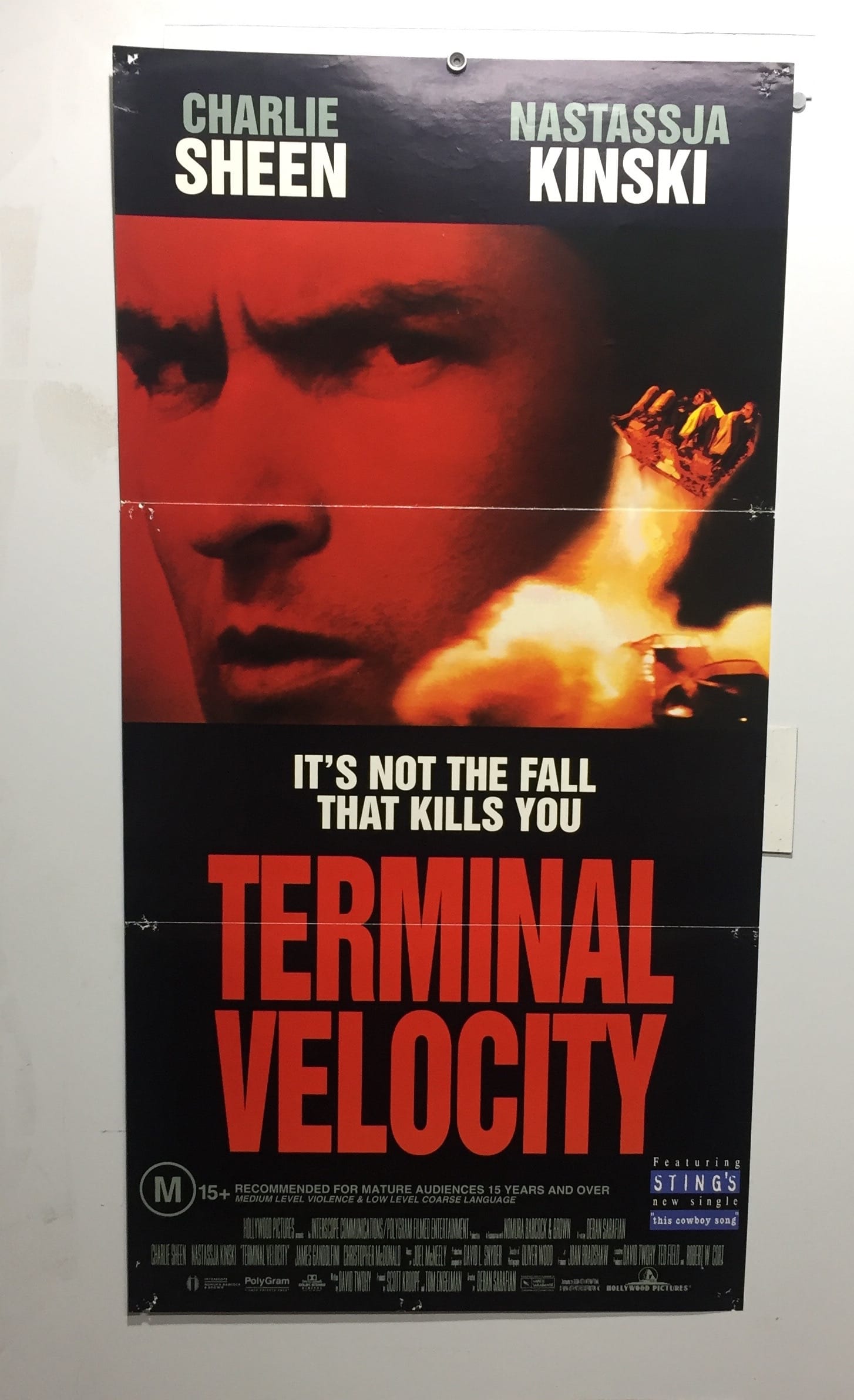 ORIGINAL DAYBILL MOVIE POSTER - TERMINAL VELOCITY - 1994 - X Marks The Shop