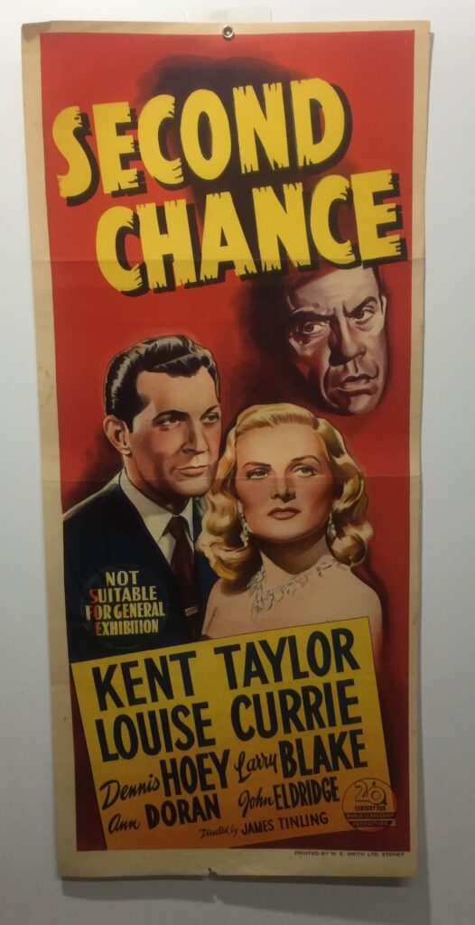ORIGINAL DAYBILL MOVIE POSTER - SECOND CHANCE - 1947 - X Marks The Shop
