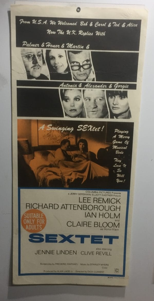 ORIGINAL DAYBILL MOVIE POSTER - SEXTET - 1971 -ADULT - X Marks The Shop