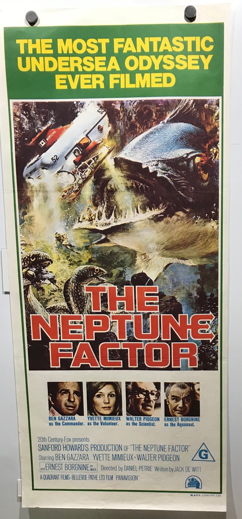 ORIGINAL DAYBILL MOVIE POSTER - THE NEPTUNE FACTOR - Ben Gazzara ...