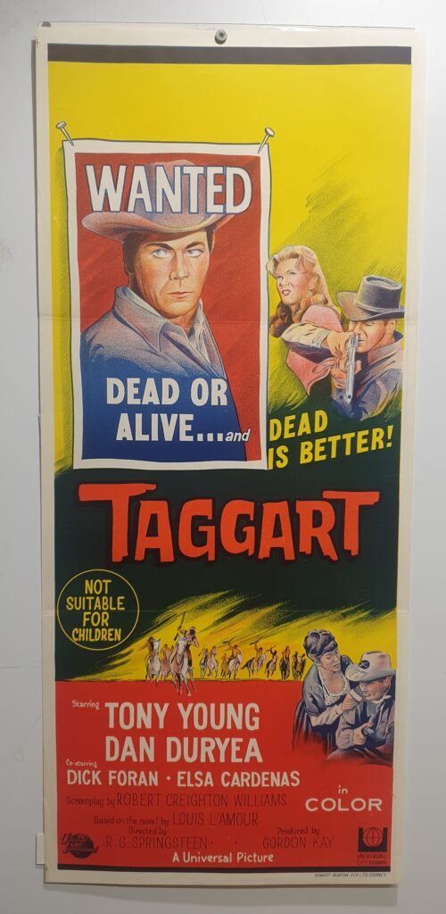 ORIGINAL DAYBILL MOVIE POSTER - TAGGART - 1964 - X Marks The Shop