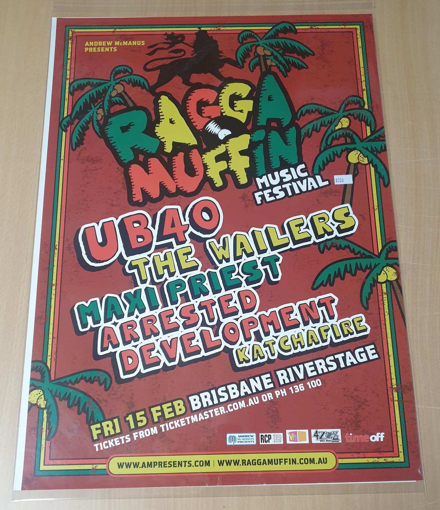 MUSIC PROMO POSTER - RAGGA MUFFIN MUSIC FESTIVAL - UB40, THE WAILERS ...