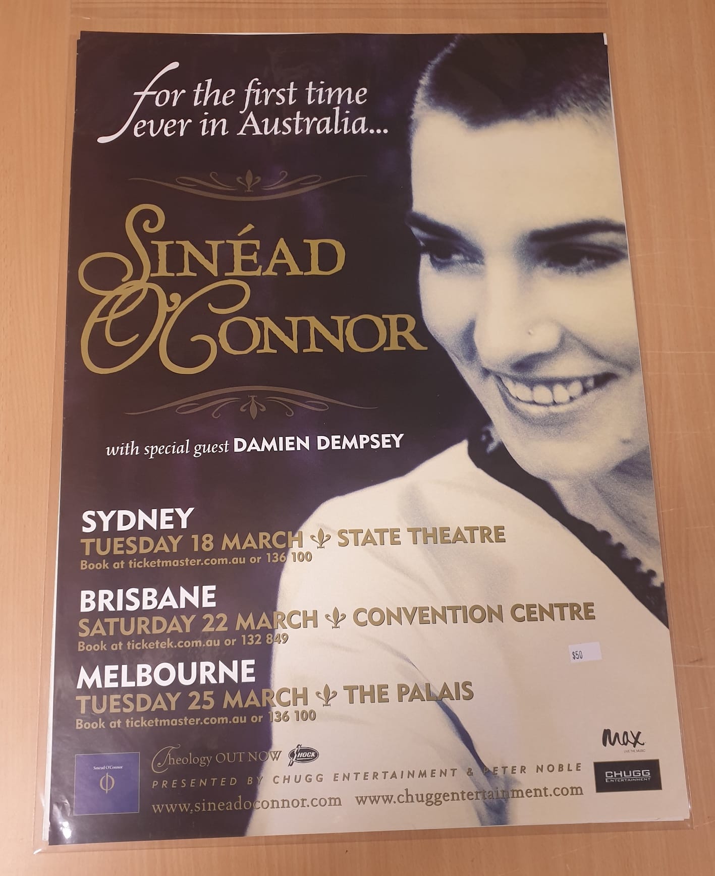 MUSIC PROMO POSTER - SINEAD O'CONNOR DAMIEN DEMPSEY AUSTRALIA - X Marks ...