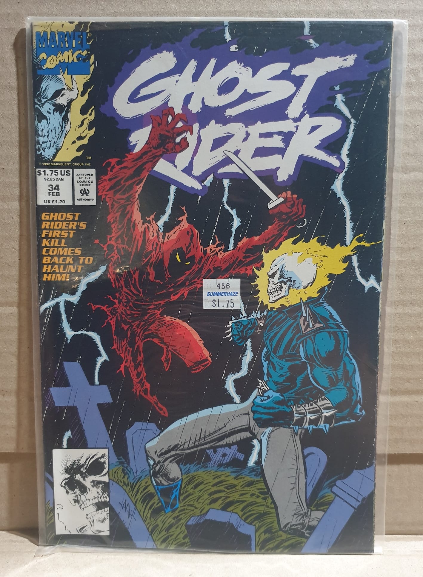 COMIC BOOK ~~ GHOST RIDER #34 MARVEL - X Marks The Shop