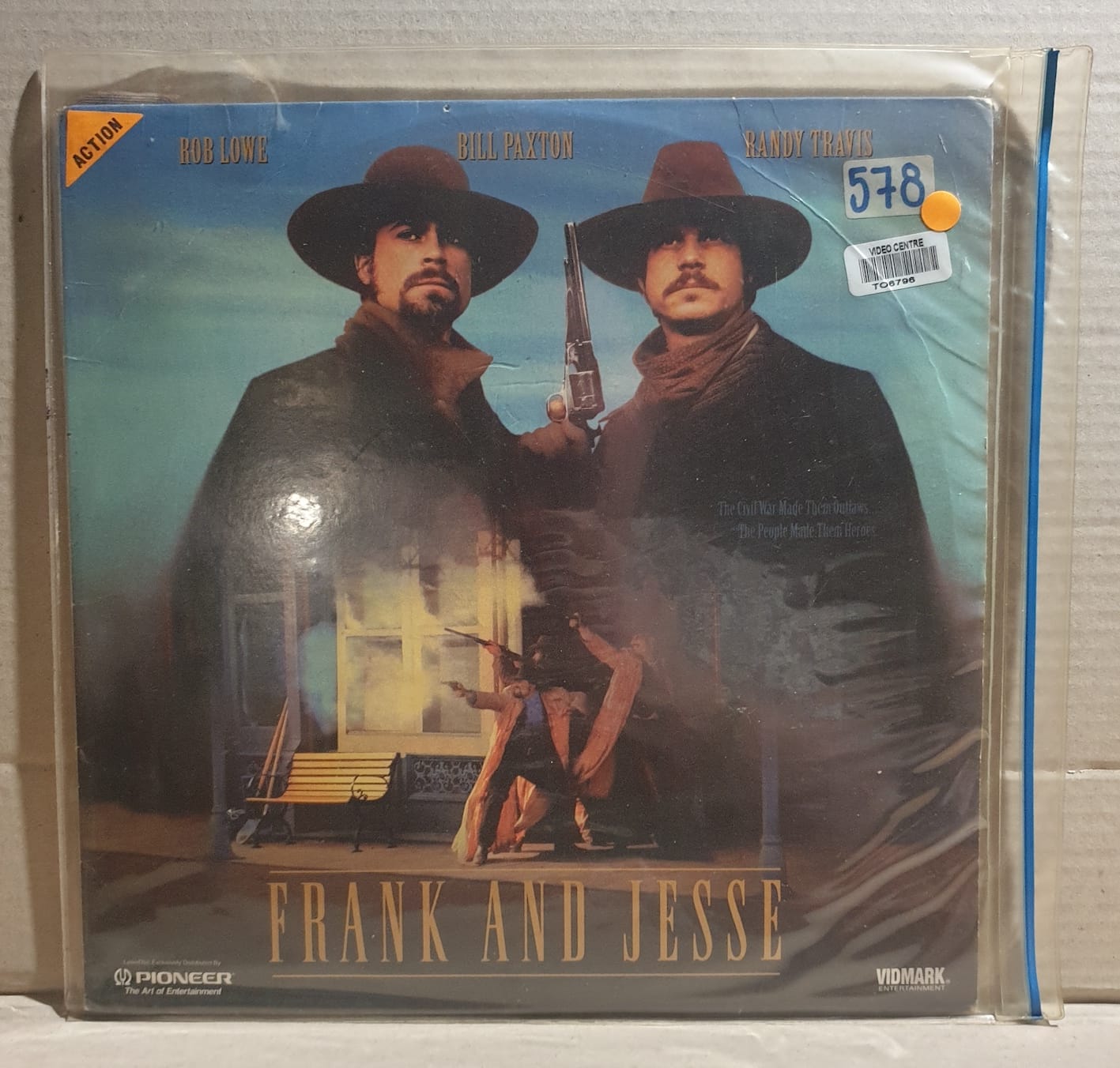 LASERDISC MOVIE - FRANK AND JESSE - Rob Lowe, Bill Paxton, Randy Travis ...