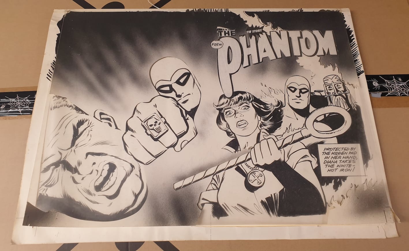 PHANTOM LEE FALK ORIGINAL ARTWORK FRONT COVER SIGNED GLENN FORD - X ...
