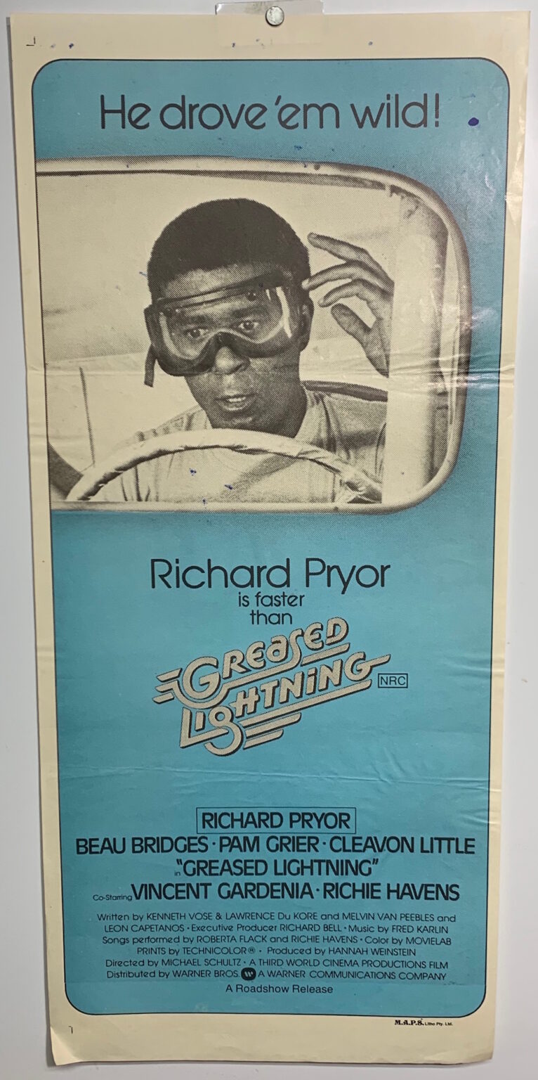 ORIGINAL DAYBILL MOVIE POSTER - GREASED LIGHTNING - 1977 - X Marks The Shop