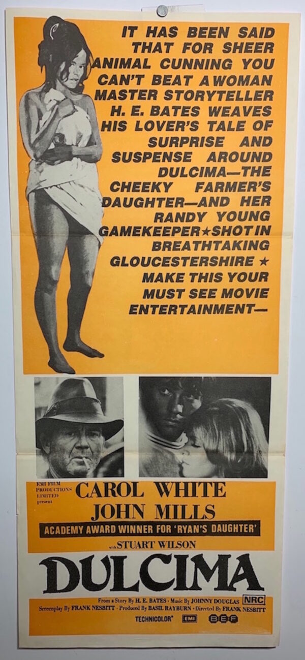 ORIGINAL DAYBILL MOVIE POSTER - DULCIMA - 1971 - X Marks The Shop