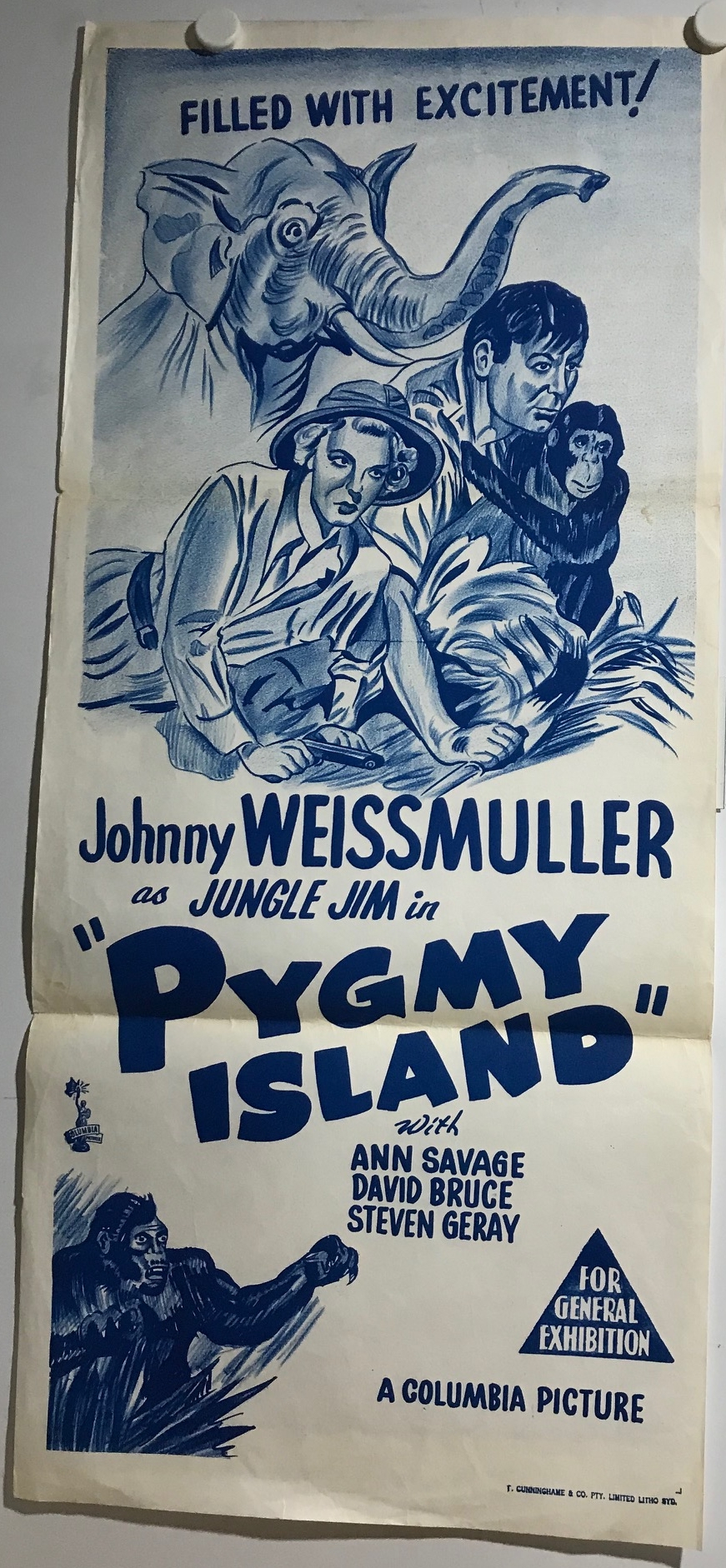 ORIGINAL DAYBILL MOVIE POSTER - PYGMY ISLAND (a) - 1950 - X Marks The Shop