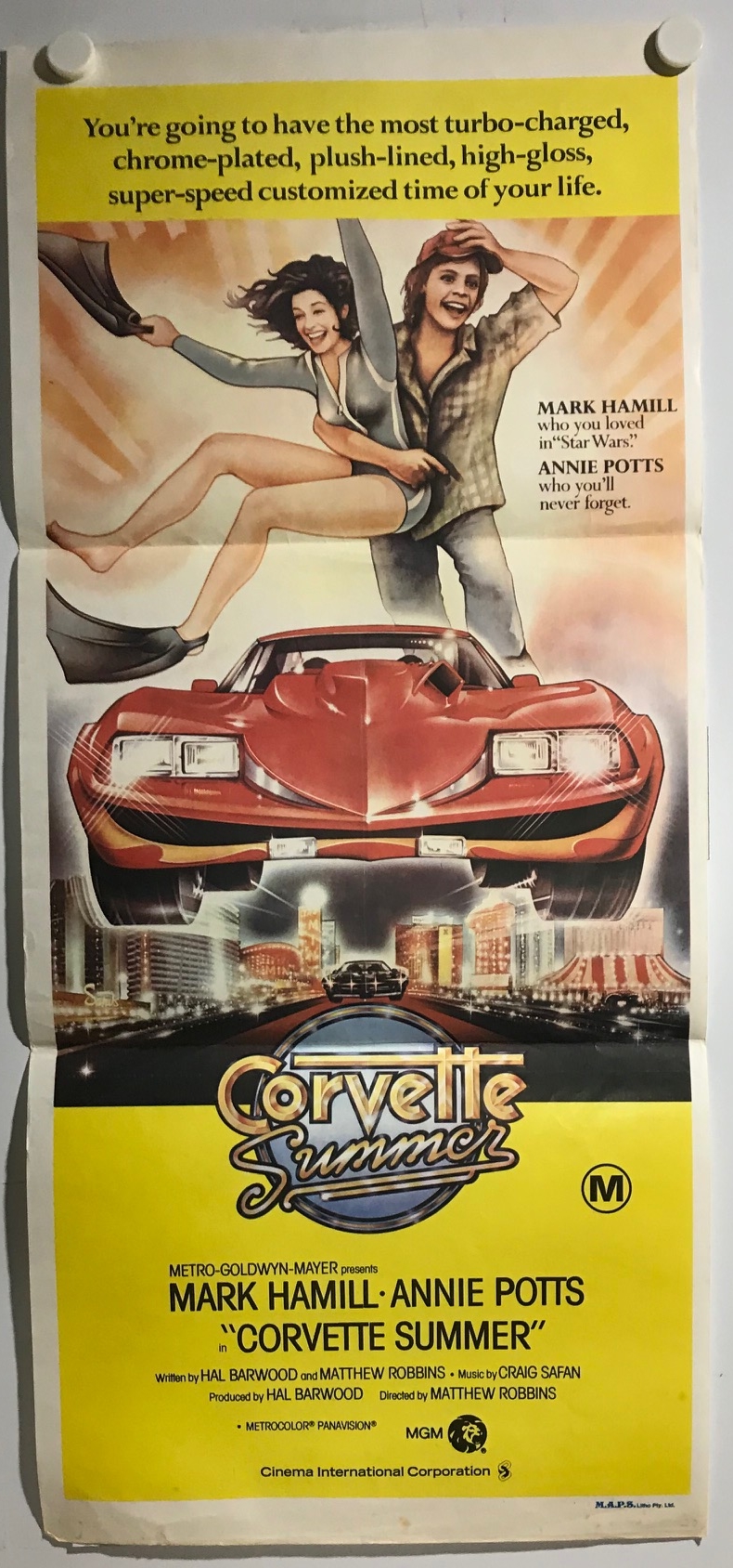 ORIGINAL DAYBILL MOVIE POSTER - CORVETTE SUMMER - 1978 - X Marks The Shop