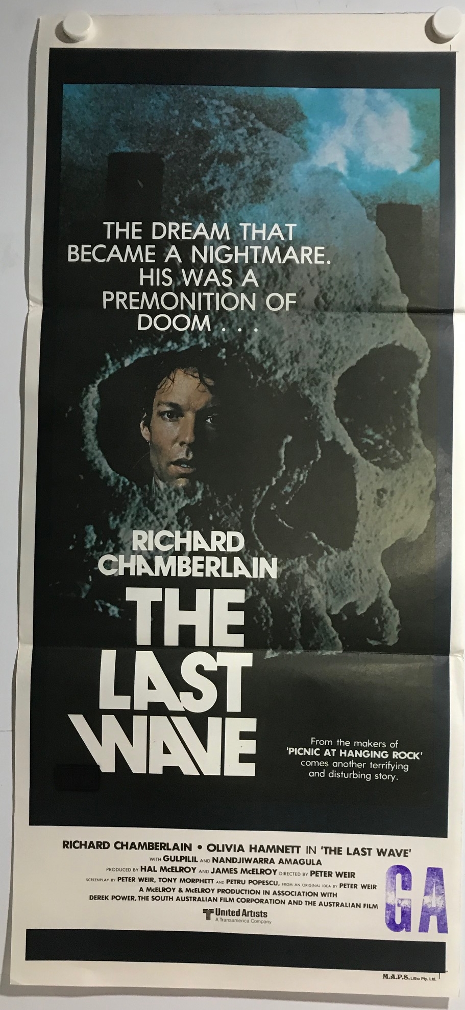 ORIGINAL DAYBILL MOVIE POSTER - THE LAST WAVE - Richard Chamberlain - X ...