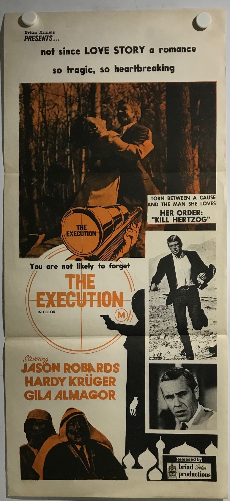 ORIGINAL DAYBILL MOVIE POSTER - THE EXECUTION - 1976 - X Marks The Shop