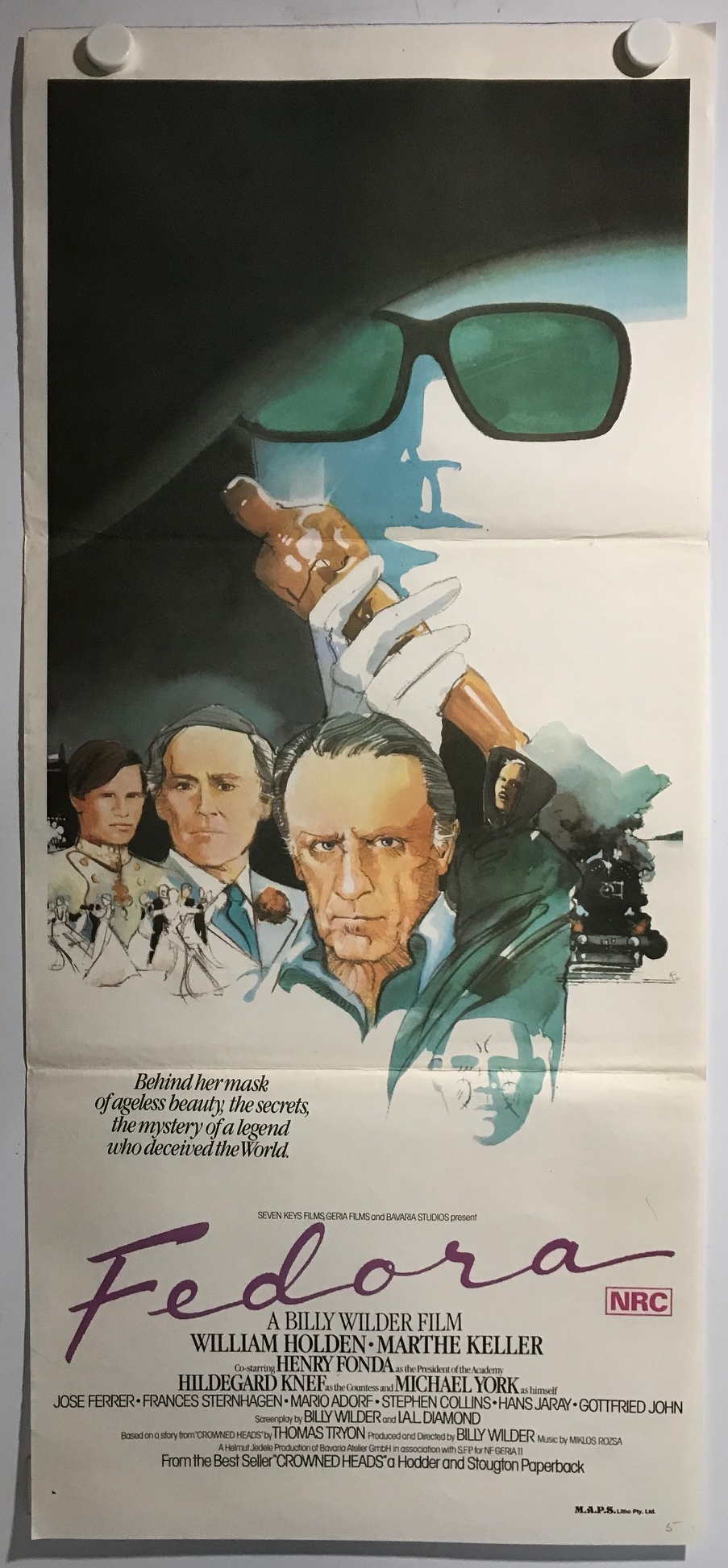 ORIGINAL DAYBILL MOVIE POSTER - FEDORA - 1978 - X Marks The Shop