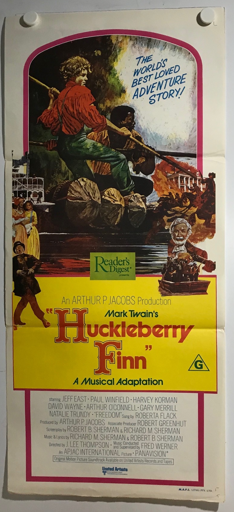 ORIGINAL DAYBILL MOVIE POSTER - HUCKLEBERRY FINN - 1974 - A Musical ...