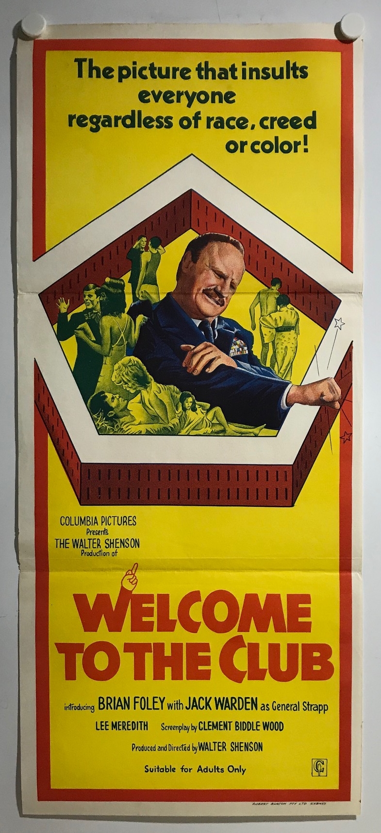 ORIGINAL DAYBILL MOVIE POSTER - WELCOME TO THE CLUB - 1971 - X Marks ...