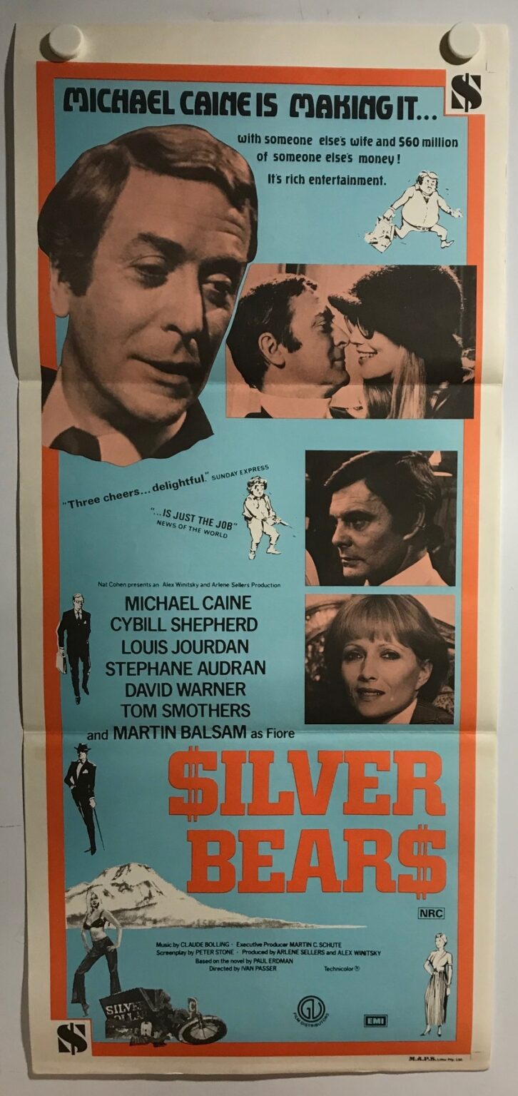 ORIGINAL DAYBILL MOVIE POSTER - SILVER BEARS - 1978 - X Marks The Shop