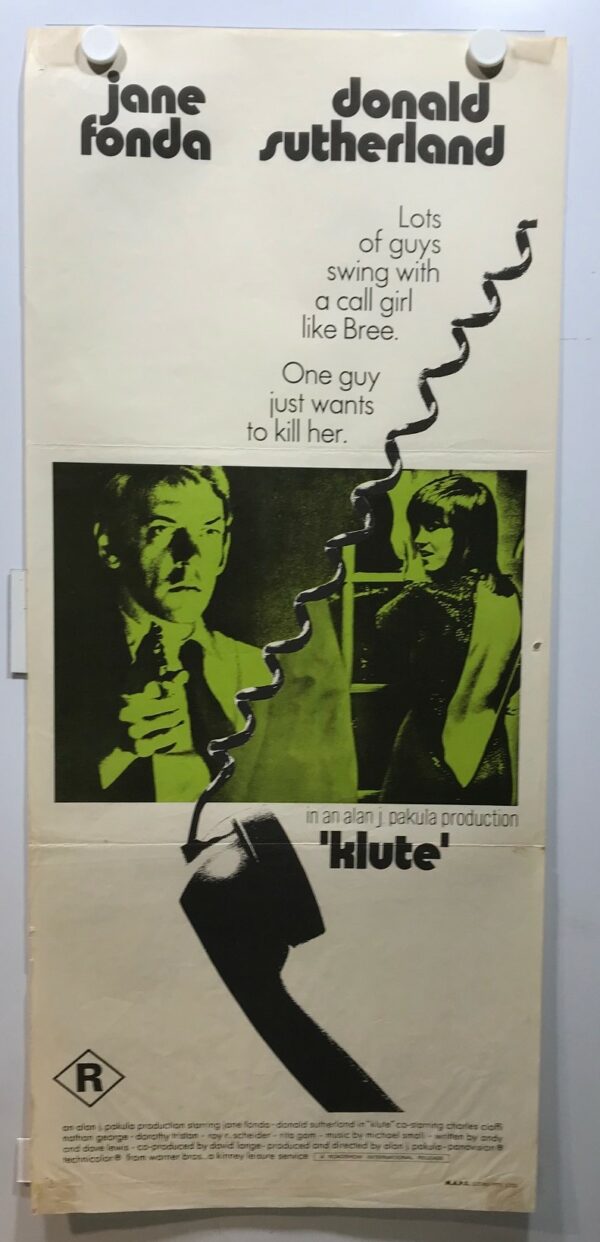 ORIGINAL DAYBILL MOVIE POSTER - KLUTE - Jane Fonda, Donald Sutherland ...