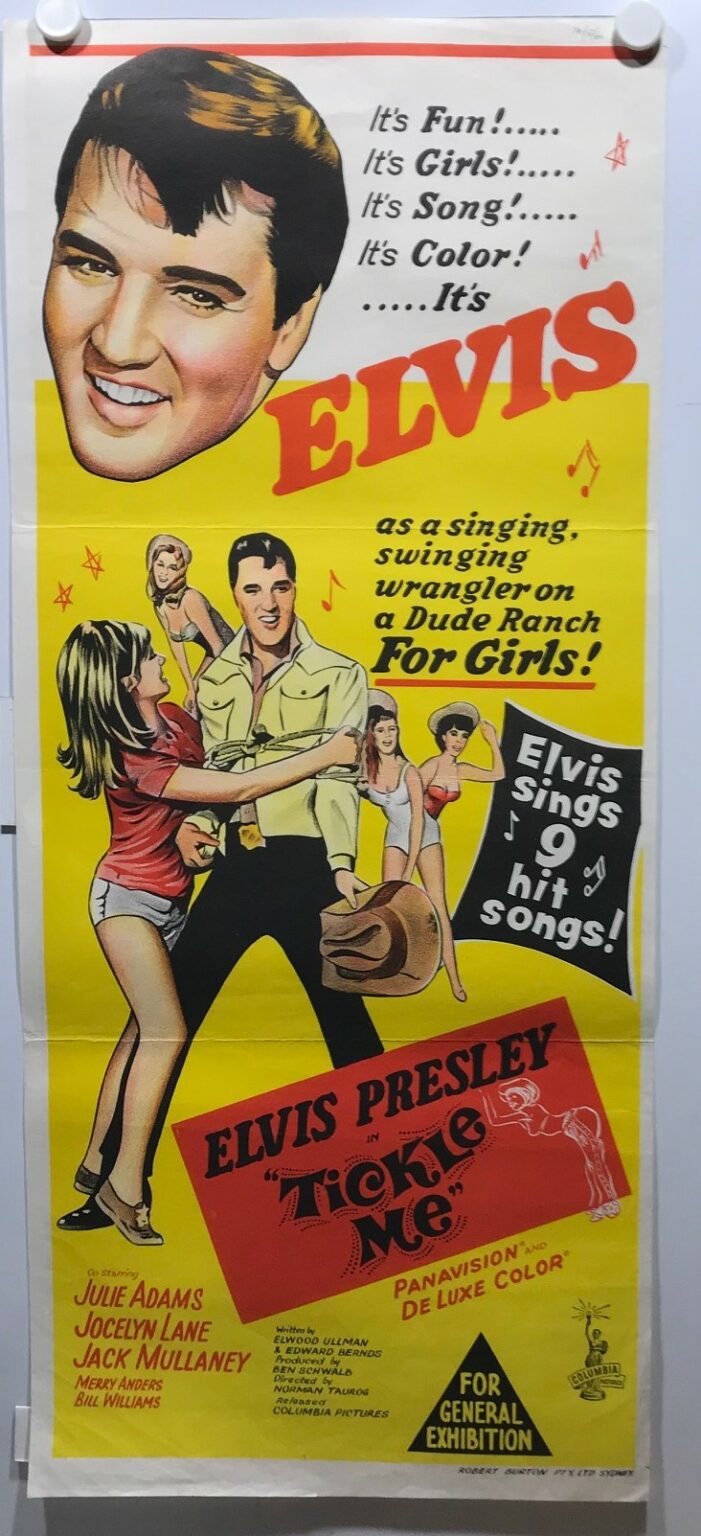 ORIGINAL DAYBILL MOVIE POSTER - TICKLE ME - 1965 - X Marks The Shop
