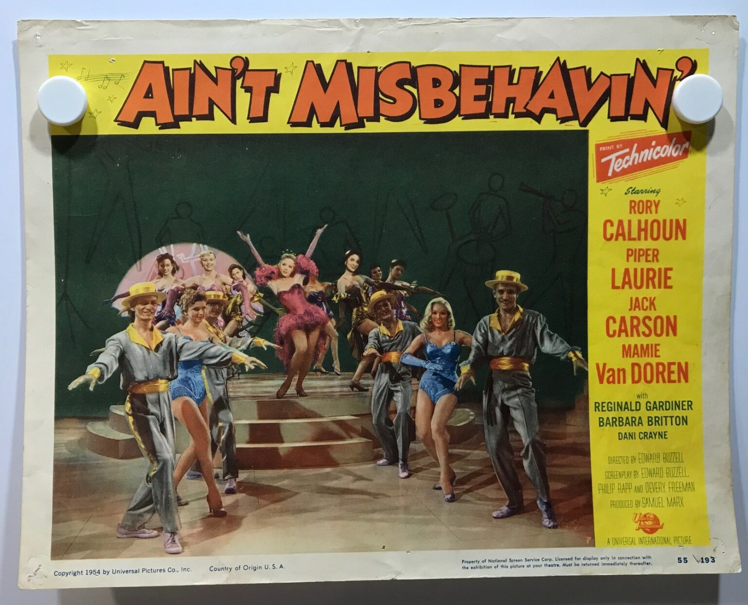 ORIGINAL LOBBY CARD - AIN'T MISBEHAVIN' - 1955 - title card - Rory ...