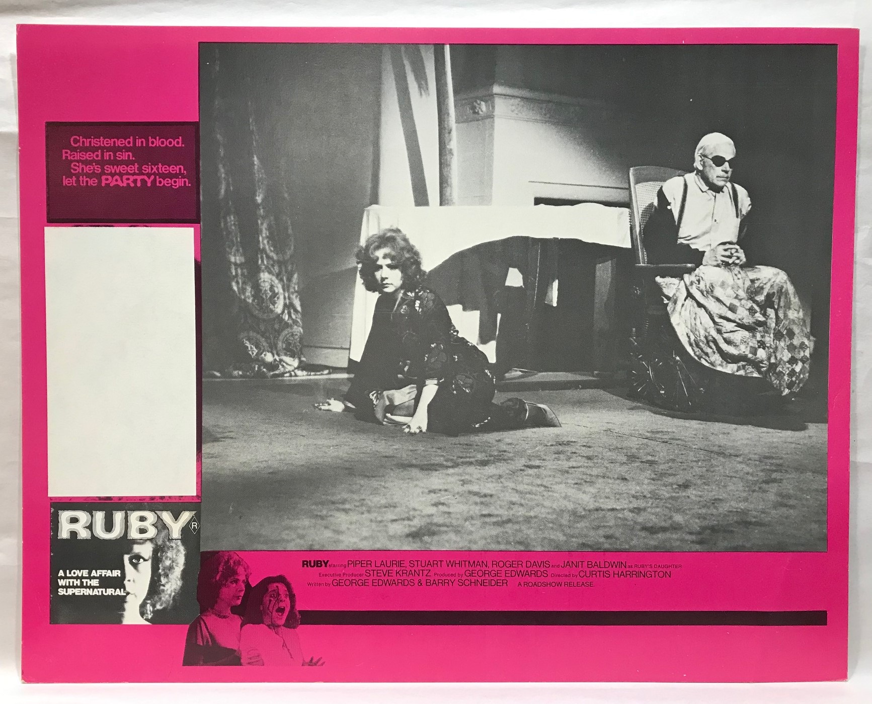ORIGINAL LOBBY CARD - RUBY (e) - 1977 - title card - Australia - Piper Laurie, Stuart Whitman ...