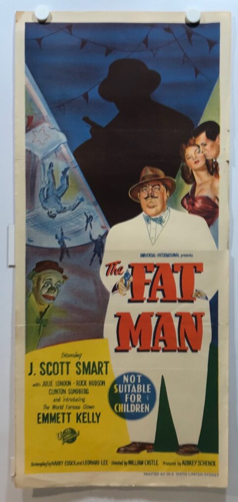 ORIGINAL DAYBILL MOVIE POSTER - THE FAT MAN - 1951 - X Marks The Shop